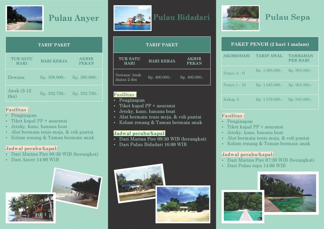 Isi Brosur Tri-fold “wisata Pulau Seribu” | Sekolah Desain | Belajar ...