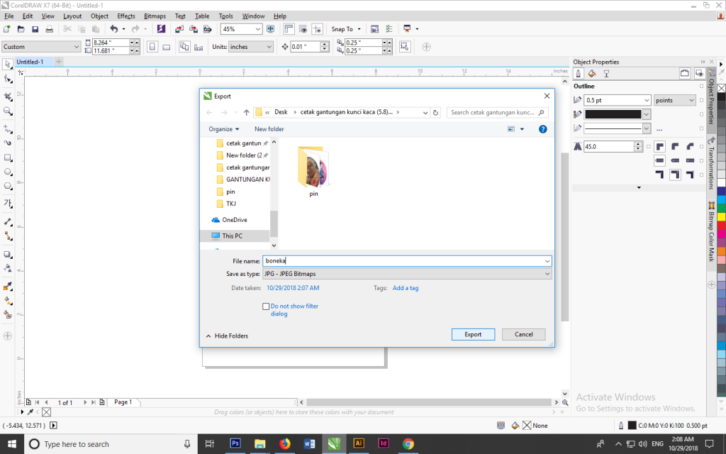 cara menyimpan file coreldraw dalam bentuk jpg | Sekolah Desain ...