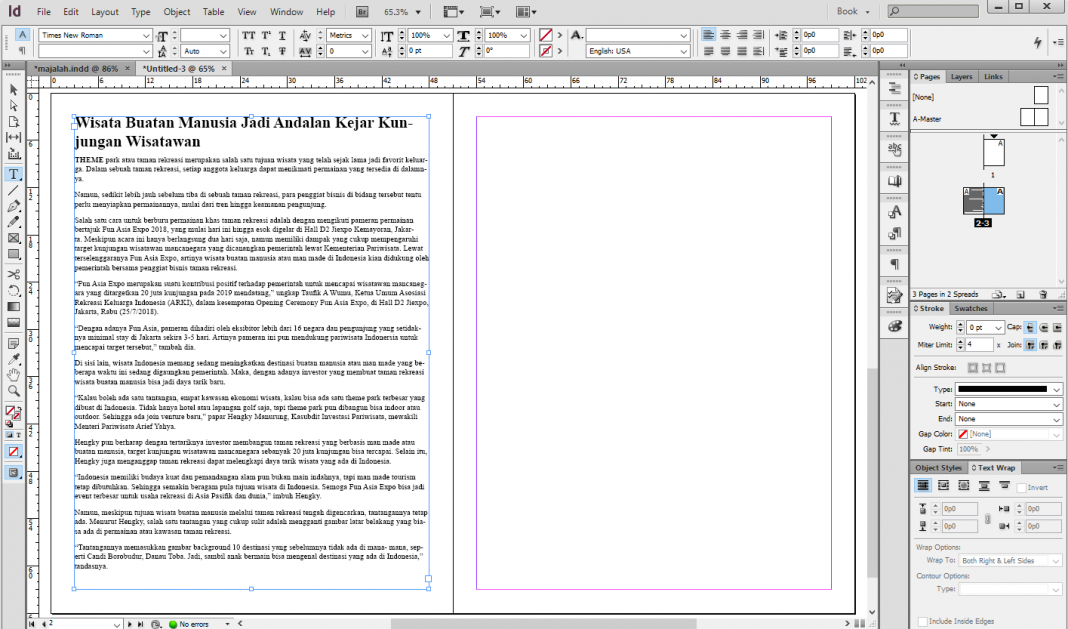 Merapikan Teks Pada InDesign | Sekolah Desain | Belajar Desain Grafis ...