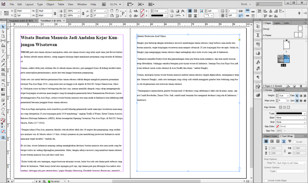 Merapikan Teks Pada InDesign | Sekolah Desain | Belajar Desain Grafis ...